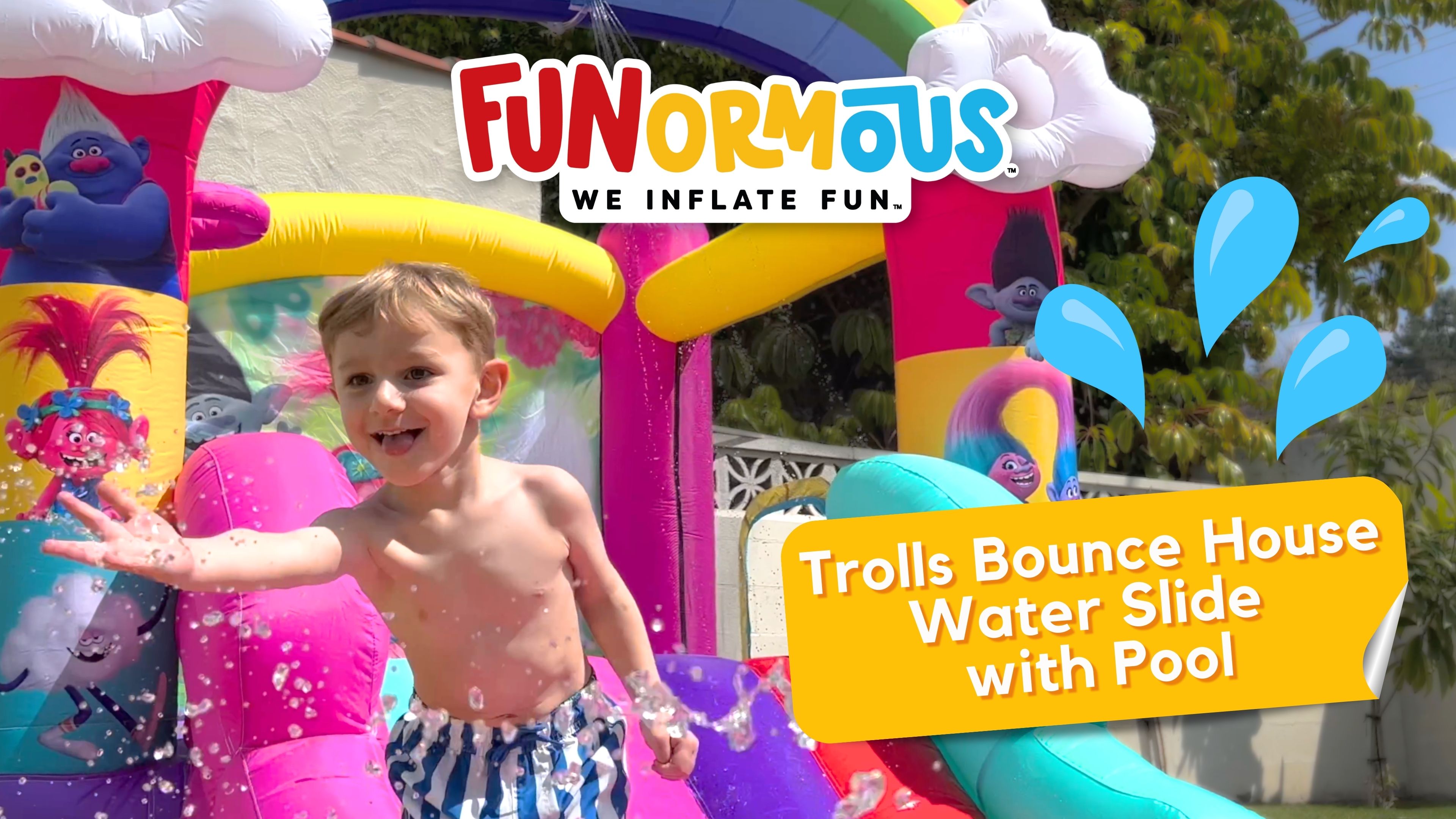 Trolls Bounce House Water Slide with Pool – Funormous